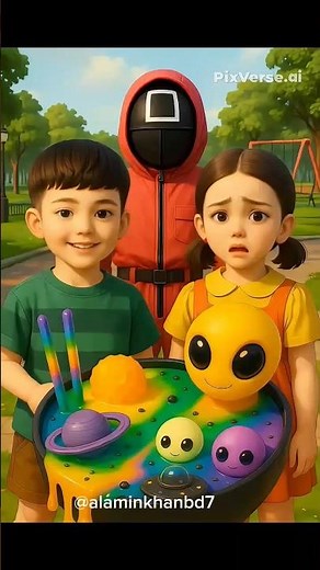 "Boy Eats Alien Ball 🍭 | Girl Turns into Alien & Flies to Space 🚀 | Squid Game Twist in Park"