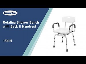 KosmoCare Rotating Shower Bench with Back & Detachable Handrest - Features (RX115)