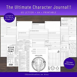 Dnd 5e Character Journal: 2024 Character Sheet, DM Tools (PDF Template) - Etsy