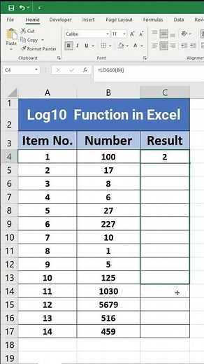 🚀 Master the LOG10 Function in Excel!