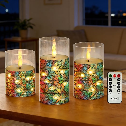 Flameless LED Pillar Candles With Copper Wire Lights for Table & Home Decor - Etsy
