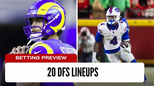 20 NFL DFS Lineups - Week 14