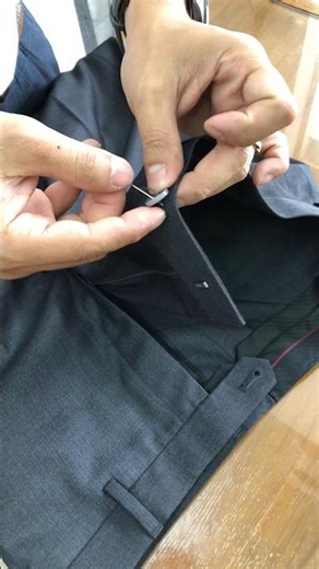 How to sew a button on pants by hand