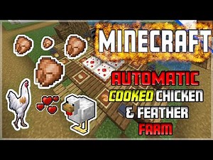 Minecraft 🍗 Vanilla 🍗 Cooked Automatic Chicken & Feather Farm 🍗 Step-by-step