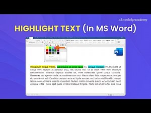 How to Highlight Text in Microsoft Word [2025] | The Knowledge Academy