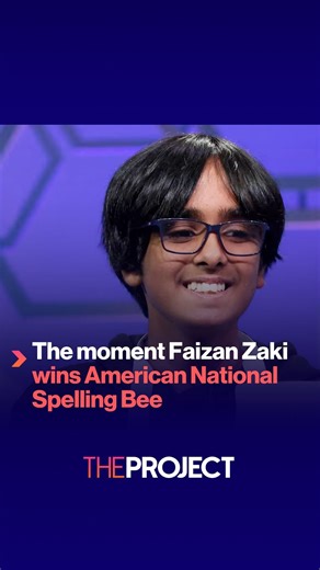93K views · 394 reactions | 13-year-old Faizan Zaki has won the Scripps National Spelling Bee in the US, making his dreams come true after finishing second last year. Zaki takes away the grand prize of $50,000 for spelling the final word of the competition. | The Project | Facebook
