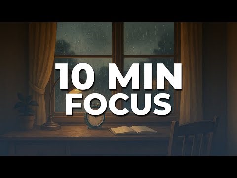 10 Minute Study Timer with Rain Sounds & Soft Music | Deep Focus