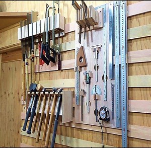 35K views · 334 reactions | Building a French Cleat System Hammer Rack Floating Saw Rack Tool Organizer | Woodworking Tools | Facebook