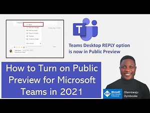 How to Turn on Public Preview in MS Teams 2021 | MS Teams REPLY Option in Public Preview