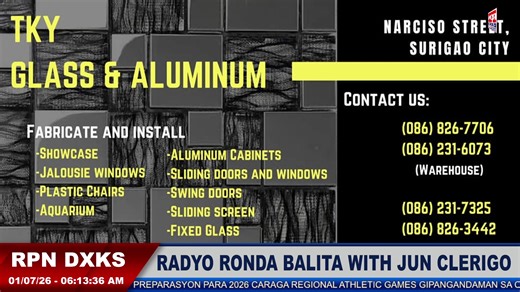 RADYO RONDA BALITA with Jun Clerigo @ DXKS Surigao | January 07, 2026 Get in touch with us on Facebook, Twitter, and Youtube: RPN DXKS Surigao Visit our website @ rpnradio.com Download RPN Radio on Google Play Store. Huawei App Gallery, and Apple App Store | RPN DXKS Surigao