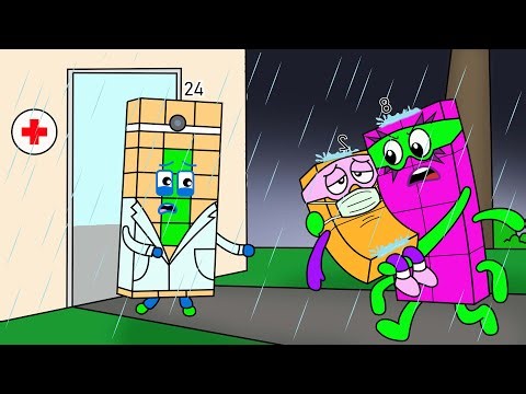 Through The Rain NB 8 Takes NB 2 Out To Find A Cure - Numberblocks Fanmade Coloring Story
