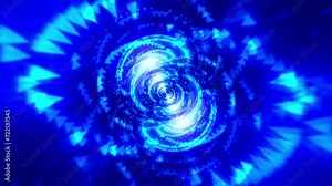 Vidéo Stock Loop animation abstract futuristic blue digital hud center circle technology background. 4K 3D rendering hologram display consist of glowing blast energy field and center technology sci-fi machine.