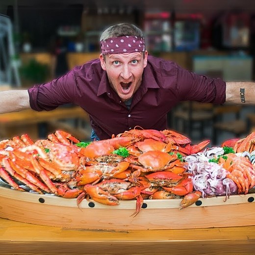 66 Pound Seafood Boat Challenge! (World Record Attempt!) | Best Ever Food Review Show