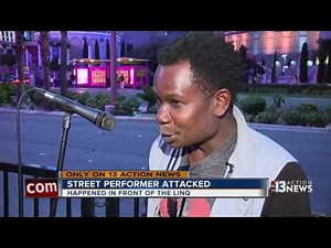 Street performer attacked on Las Vegas Strip