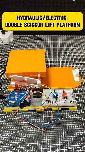 Arduino &3D Print Hydraulic/Electric double scissor lift platform #3dprinting #automobile #arduino