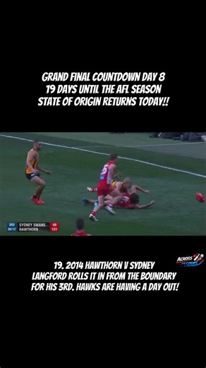 Day 8 of our #AFL Grand Final countdown, 19 Days until the AFL season starts, State of origin on, Practice games next week, its starting to feel real now!! Number 19 is the 2014 Grand Final where Hawthorn produced a demolition of Sydney to go back to back. Who could forget that Will Langford goal? #hawthorn #fyp #foryou #sports