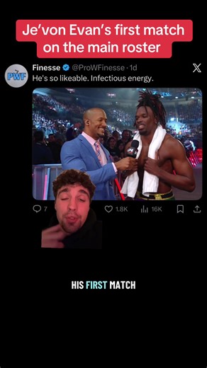 Thoughts on the debut #wrestlingtiktok #mondaynightraw #foryoupage #wwe #jevonevans