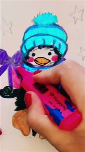 новорічний малюнок. малюємо пінгвіна