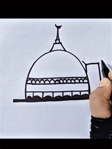 Simple Mosque Drawing | Easy Mosque Sketch for Beginners #art #@saamitiphsy