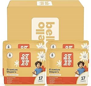 Hello Bello Diapers, Size 6 (35+ lbs) Superstars - 68 Count Value Pack of Premium Disposable Baby Diapers, Hypoallergenic with Soft, Cloth-Like Feel