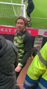 Near me in the Leazes end the kids gather to try and get a ball when kicked over, During the warm up on Tuesday this kid took a ball but this Norwich coach wanted it back !! | Newcastle United FC Fans