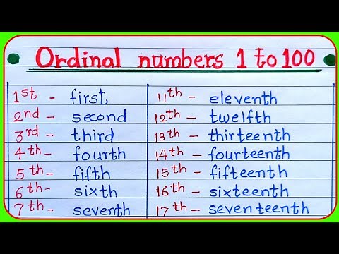 ordinal numbers 1 to 100 |ordinal numbers in english |1 to 100 ordinal numbers |ordinal numbers