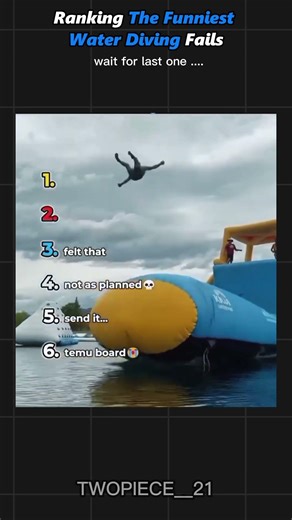 Ranking The Funniest Water Diving Fails 🤯🔥#WaterDivingFails #FunnyMoments #TrendingShorts