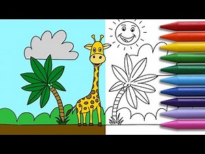 How to draw a Giraffe 🦒- Learn Step-by-Step with our Friendly Giraffe Guide - draw color