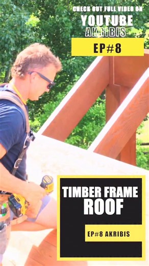 Teaser for episode 8. Timber frame roof tutorial. Timber work like this continues to be my favourite parts of any job. Nothing like the pressure and honour of featuring structure wood components, fasteners and joinery. #nowheretohide | Akribis leather
