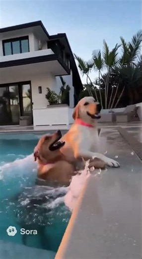 Watch These Dogs Race in the Pool!