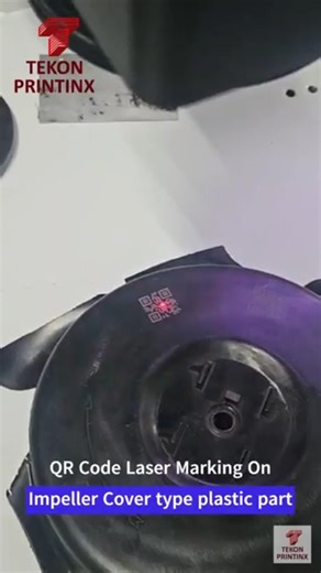 QR Code Marking On Impeller Cover plastic part with Laser Marking Machine | Printinks Technologies
