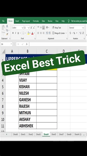UPPERCASE to lowercase in excel