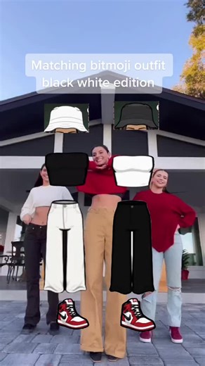 Matching Bitmoji Outfit Black White Edition