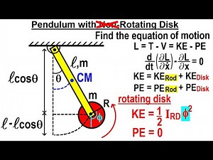 Physics 68 Lagrangian Mechanics (21 of 32) Pendulum with Rotating Disk