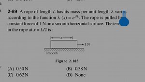 2-89 A rope of length L has its mass per unit length \lambda va... | Filo