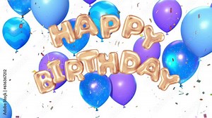 Three to one counting and Happy birthday. Happy Birthday animated wish with lots of flying balloons and birthday gifts. Happy Birthday Wish