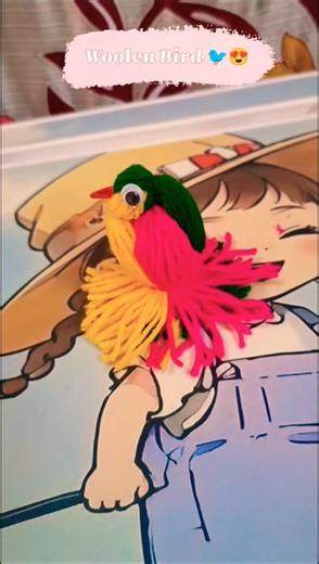 Cute woolen Bird 🕊️😍🧶🐦....#diy #woolencraft #birds #handmade #viral #trending #tutorial #homedecor