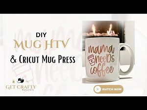 DIY Mug With HTV & Glitter Iron On | using Cricut mug press