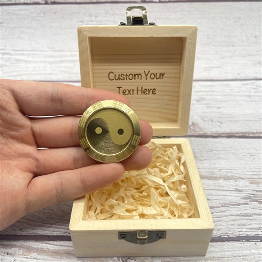 Brass Tai Chi Haptic Coin, Magnetic Clicker Fidget, Kinetic EDC Gadget, Brass Fidget Spinner, Custom Box, Unique Gift for Him - Etsy Canada