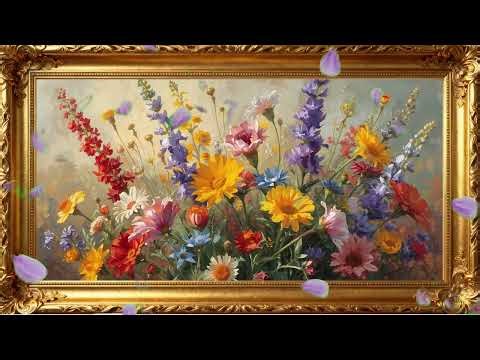 Classic Floral Masterpiece – 4K Oil Painting Wallpaper for Modern Homes