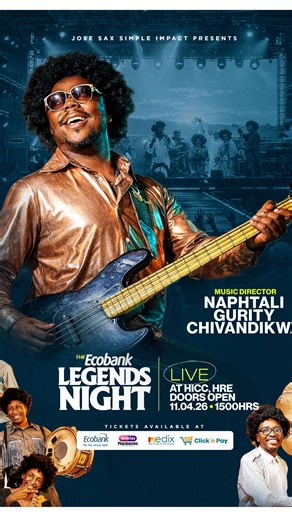 INTOTAL BAND on Instagram: "Our Music Director for the Ecobank Legends Night is @naphtali_bass 🔥🔥🔥… He is working on Spectacular performances. Come see for yourself🔥 HURRY and get your Early Bird TICKETS NOW!! They are running out soon. The ECOBANK LEGENDS NIGHT will be happening on Saturday the 11th of April 2026 Live at the HICC in CBD Harare. Gates open at 3pm. Advance tickets are just $10 General and $20 VIP…Physical Tickets are available at Booties Pharmacies town branches, Highlands, W