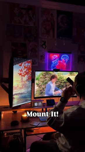 Mount-It! on Instagram: "If your desk feels cramped, watch this. #deskupgrade #monitorarm #cozysetup #gamingsetup"