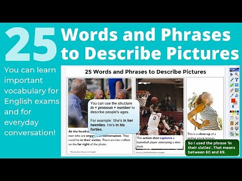 English vocabulary for exams: 25 Words and Phrases to Describe Pictures