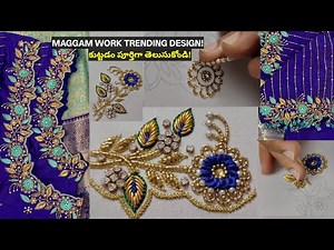 Maggam work New trending design || how to stitch easy! #aariwork #maggamwork #embroiderydesign