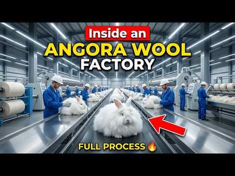 Inside the Angora Rabbit Wool Factory | From Soft Fiber to Luxury Winter Clothing (Full Process)