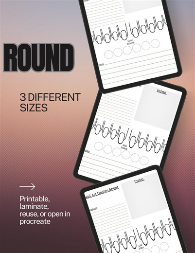 3 Round Nail Shape Practice Templates Sizes (digital/printable) Procreate Compatible - Etsy