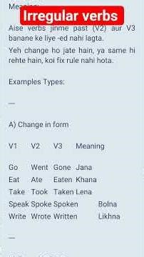 Irregular verbs, how to learn English Grammar rules #shorts#videoviral #