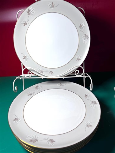 Zylstra Frosted Leaves Dinner Plates Set of 8 Vintage Japanese Fine China 27cm - Etsy