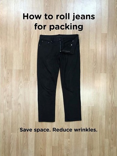 How to roll your jeans for packing in 15 secs—Organizes + Saves Space!