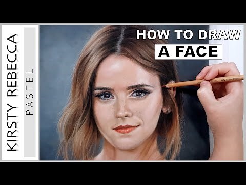 Step by step PASTEL portrait tutorial! // Emma Watson drawing!